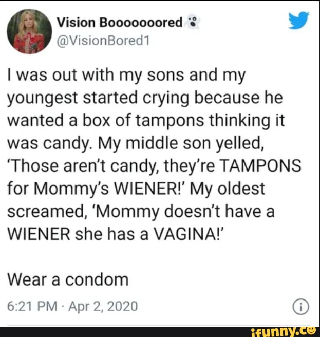 Was out with my sons and my youngest started crying because he wanted a ...