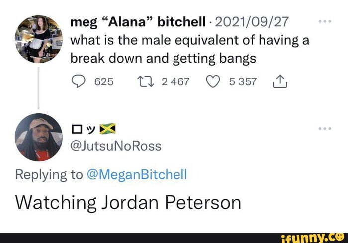 Meg "Alana" bitchell what is the male equivalent of having a break down ...