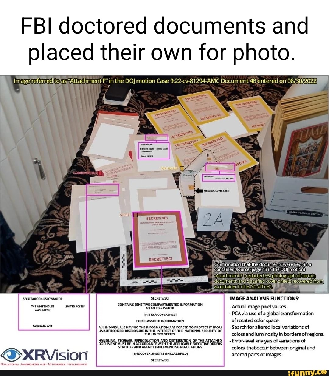 FBI doctored documents and placed their own for photo. SECRETSCI ...