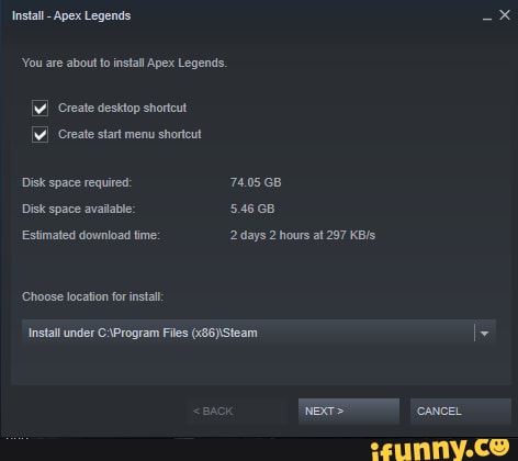 Install -Apex Legends You are about to install Apex Legends. Create ...