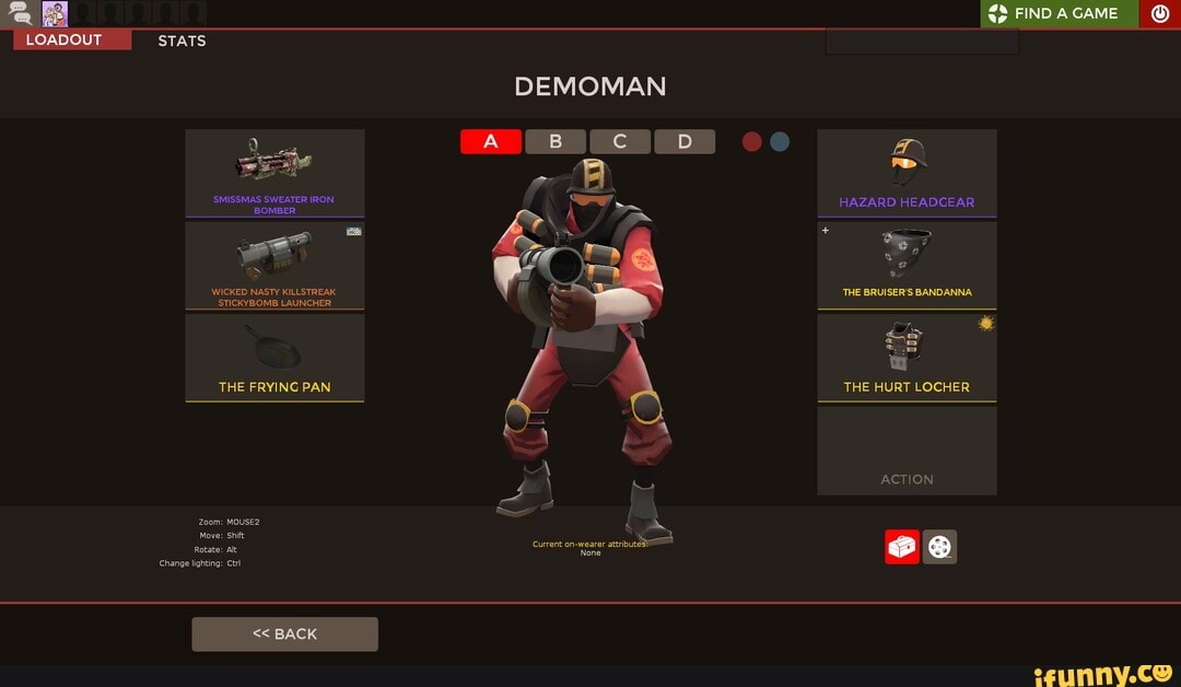 LOADOUT STATS DEMOMAN FIND GAME az SMISSMAS SWEATER IRON BOMBER HAZARD ...