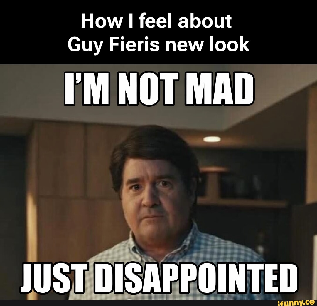 How I feel about Guy Fieris new look I'M NOT MAD JUST DISAPPOINTED - iFunny