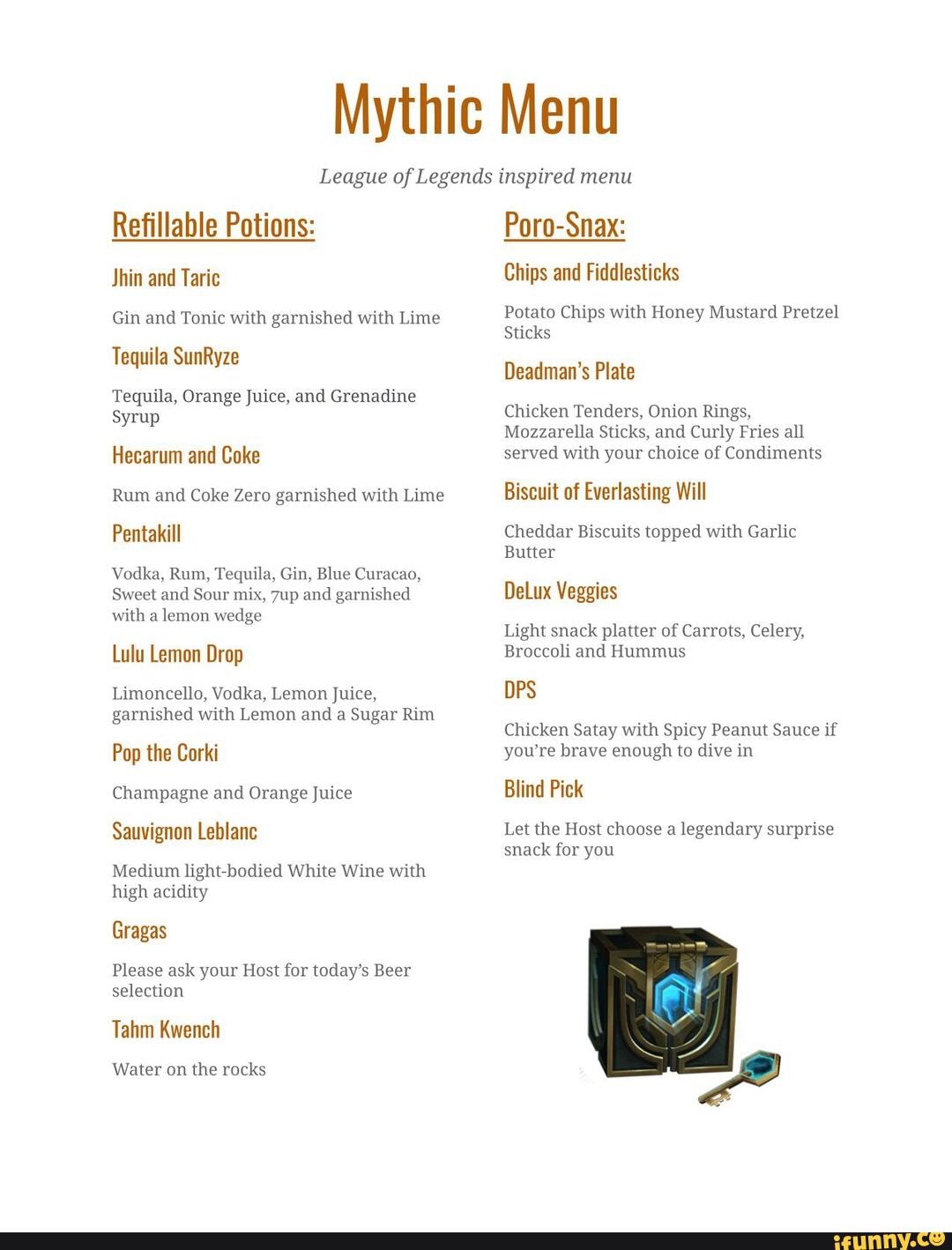 Mythic Menu League of Legends inspired menu Refillable Potions: Jhin ...