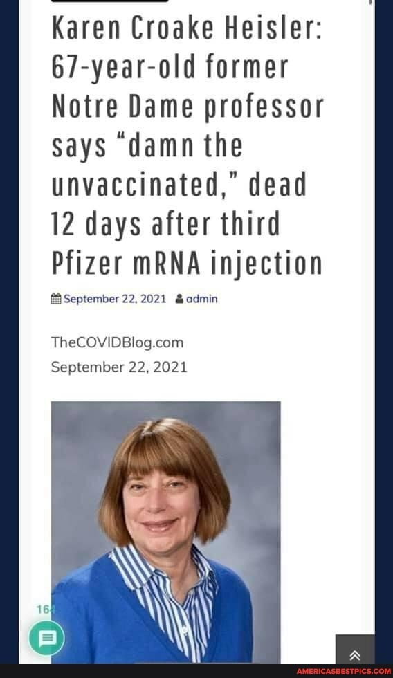 Karen Croake Heisler: 67-year-old former Notre Dame professor says ...