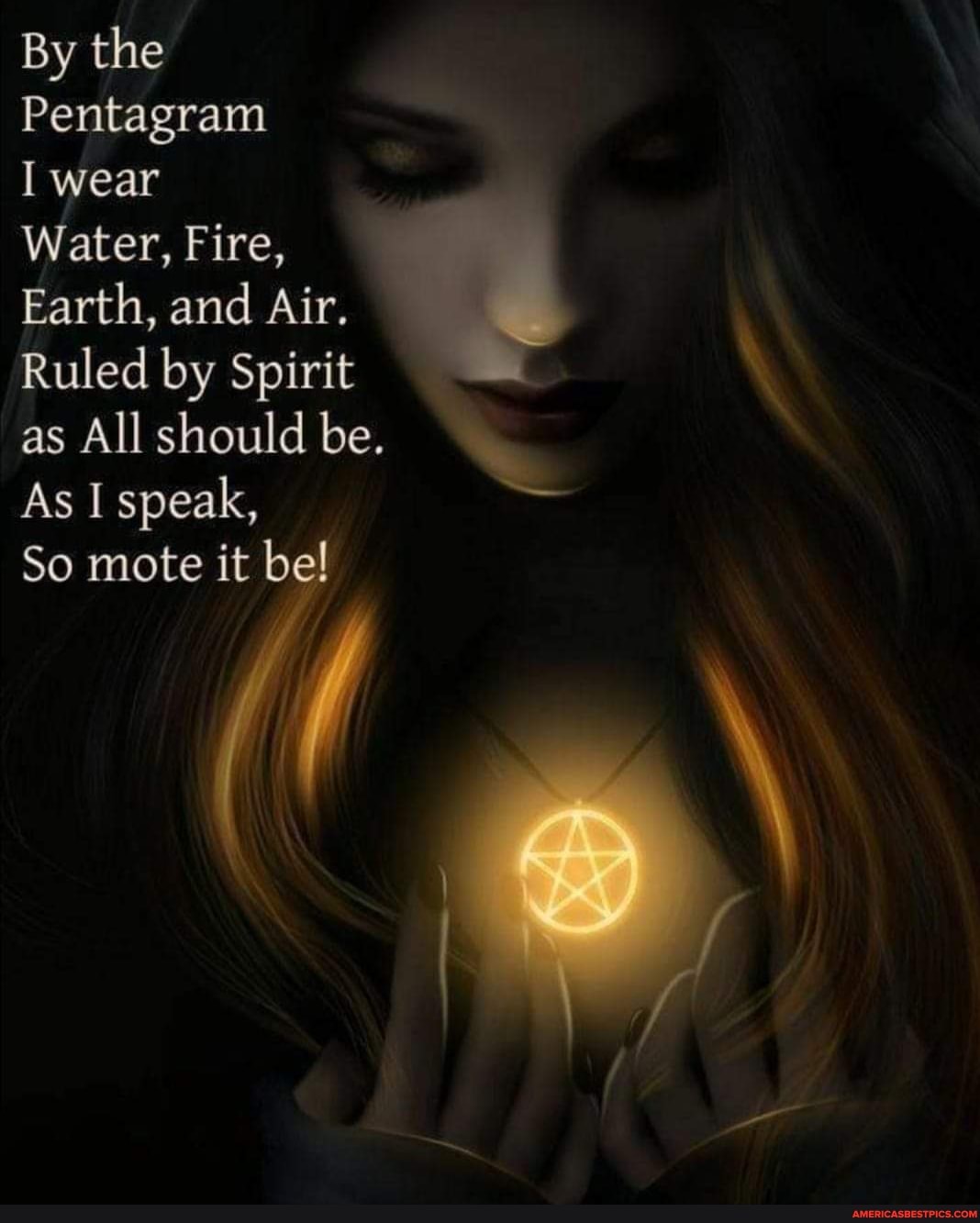 By the Pentagram I wear Water, Fire, Earth, and Air. Ruled by Spirit as ...