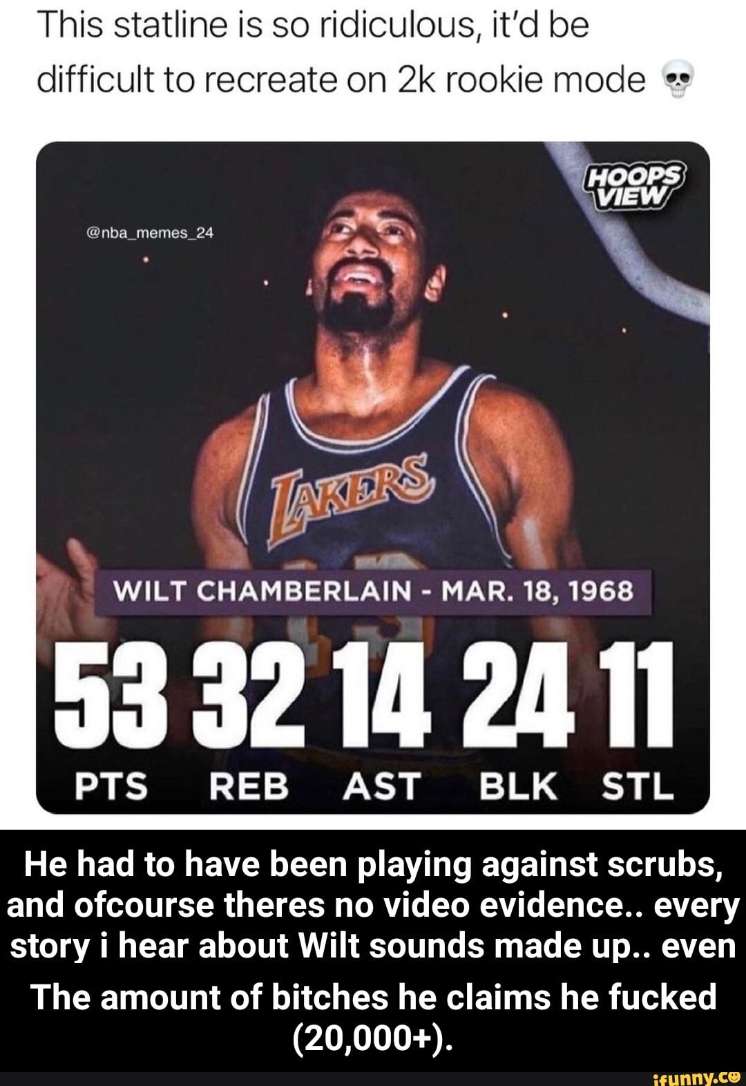 Wiltchamberlain memes. Best Collection of funny Wiltchamberlain ...