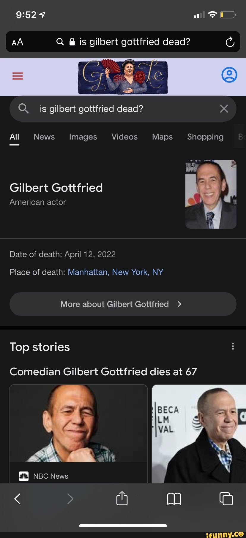 AA Q is gilbert gottfried dead? Q._ is gilbert gottfried dead? All News ...