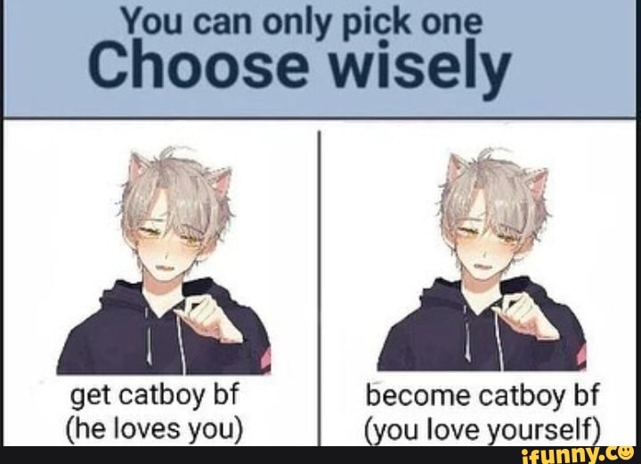 You can only pick one Choose wisely get catboy bf become catboy bf (he ...