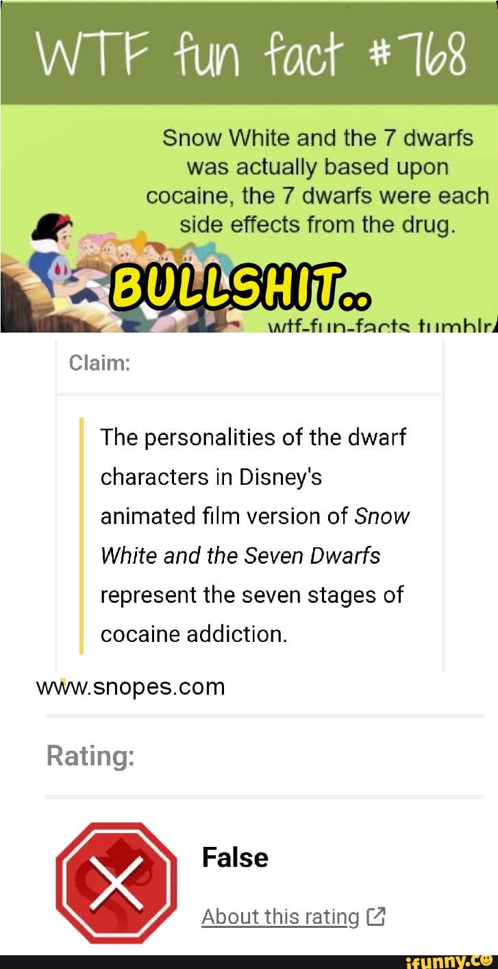 WTF fun fact Snow White and the 7 dwarfs was actually based upon ...