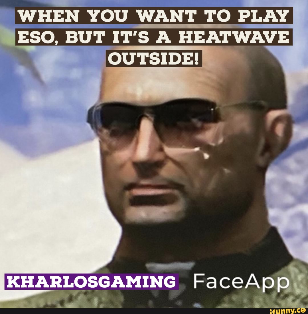 ESO Meme #001 - WHEN YOU WANT TO PLAY ESO, BUT IT'S A HEATWAVE OUTSIDE ...