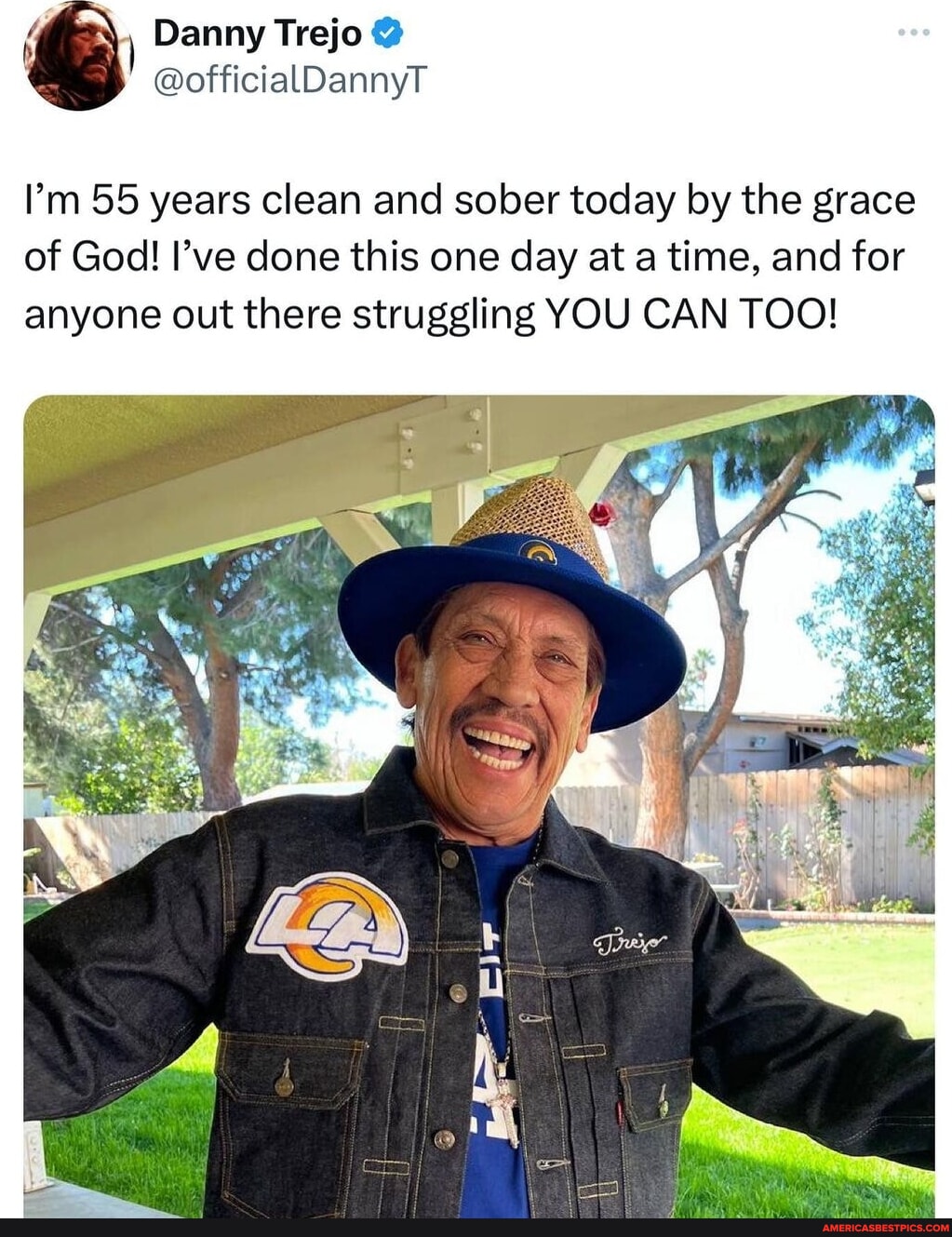 Danny Trejo @officialDannyT I'm 55 years clean and sober today by the ...