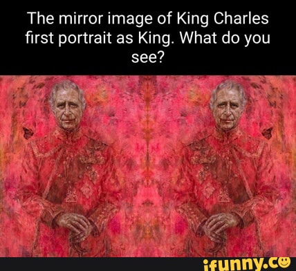 The mirror image of King Charles first portrait as King. What do you ...