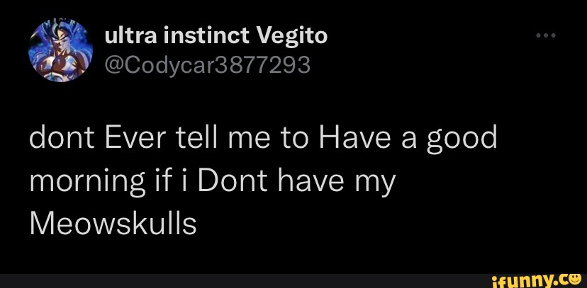 Ultra instinct Vegito dont Ever tell me to Have a good morning if i ...