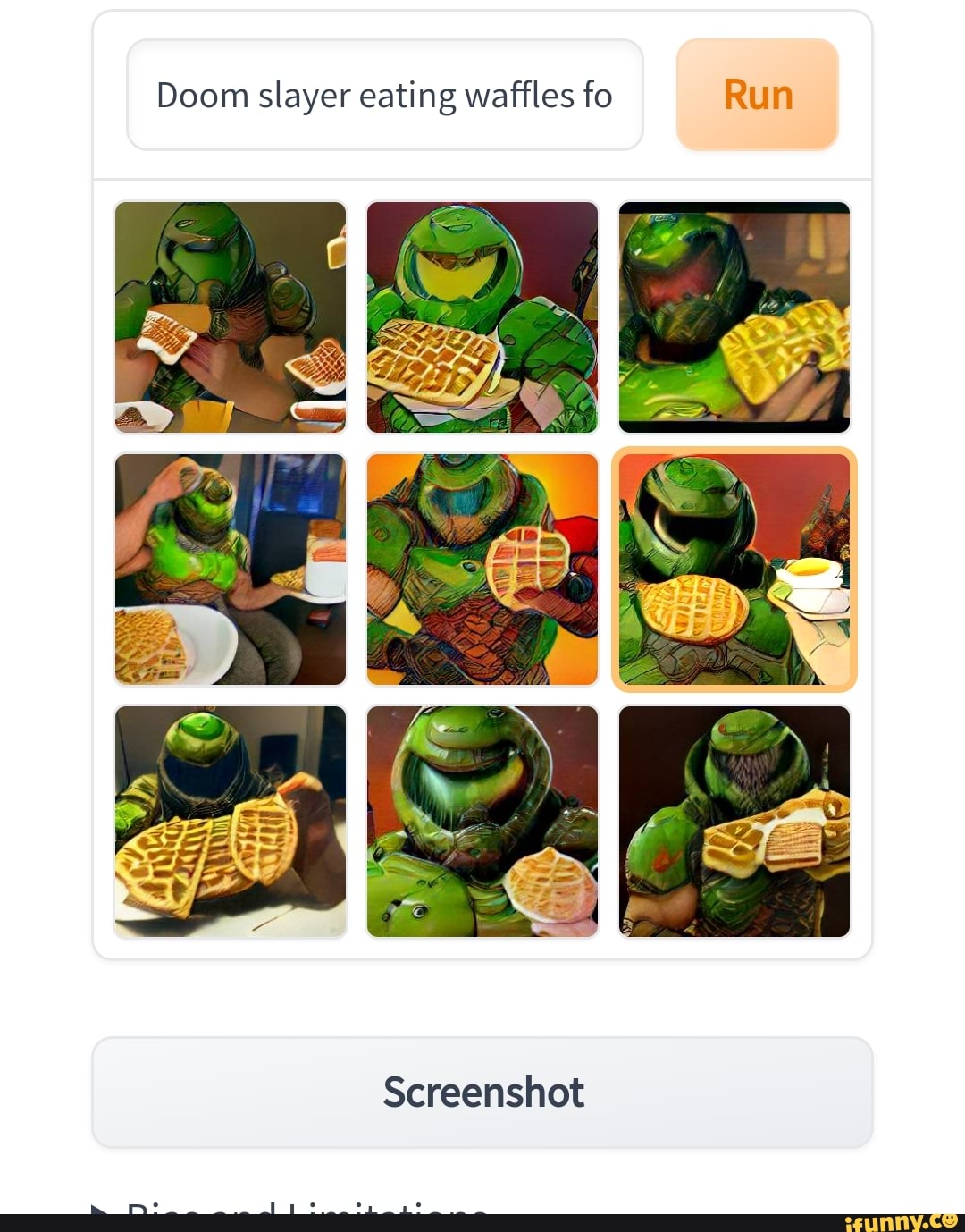 Doom slayer eating waffles fo Run - iFunny