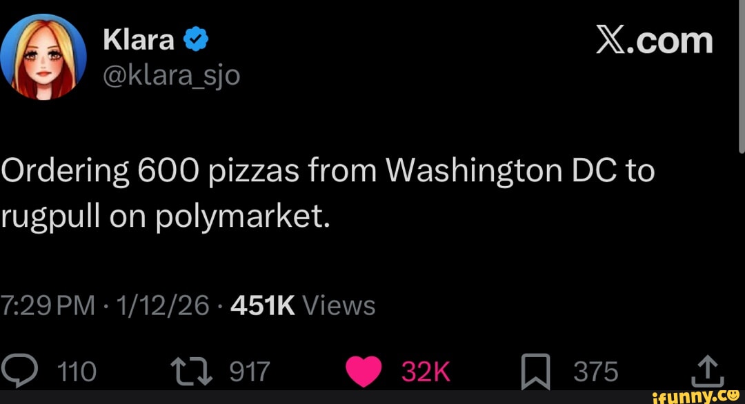 Klara X.com @klara_sjo Ordering 600 pizzas from Washington DC to ...