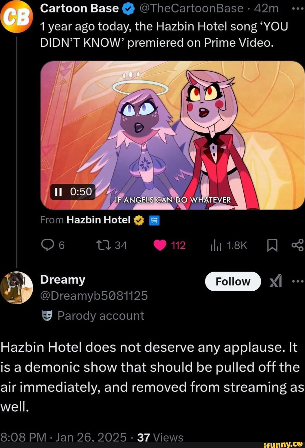 CB Cartoon Base @TheCartoonBase - year ago today, the Hazbin Hotel song ...