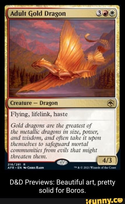 Adult Gold Dragon Flying, lifelink, haste Gold ld dragons are the ...