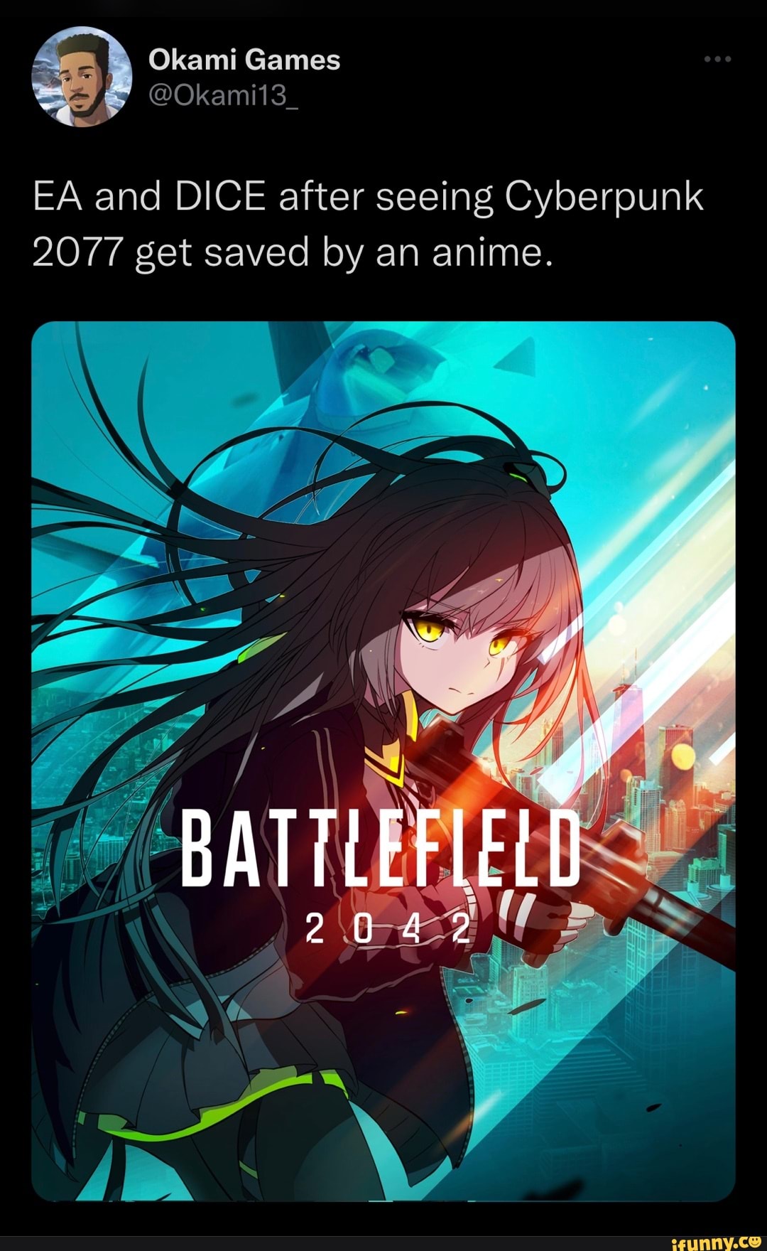 Okami Games EA and DICE after seeing Cyberpunk 2077 get saved by an ...