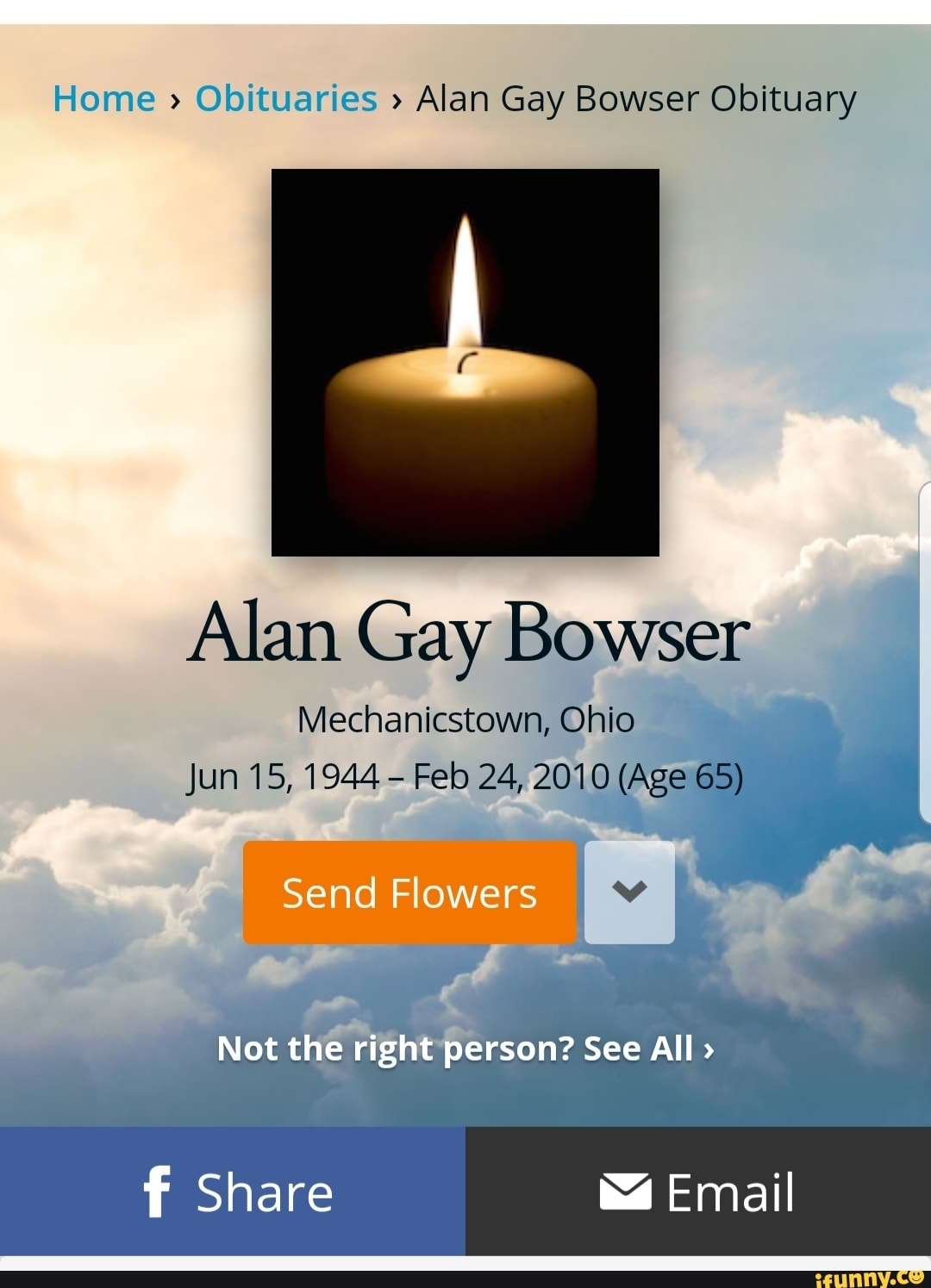 Home > Obituaries > Alan Gay Bowser Obituary Alan Gay Bowser ...