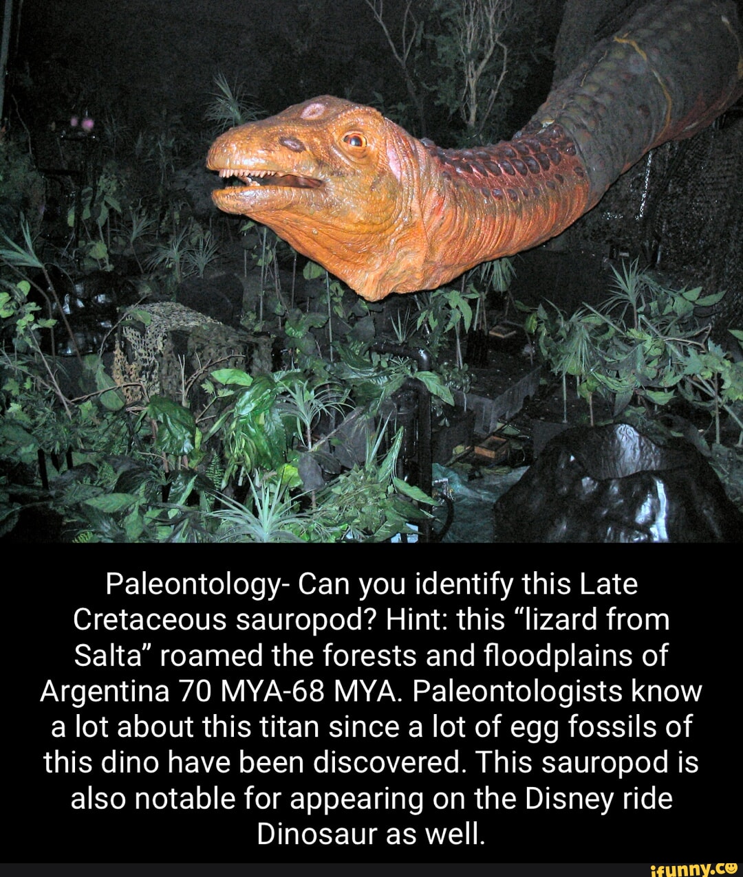 Bi Paleontology- Can you identify this Late Cretaceous sauropod? Hint ...