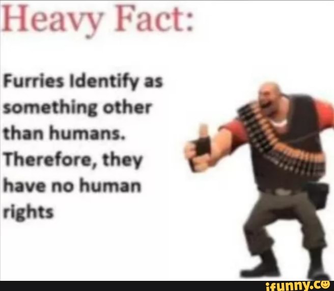 Heavy Fact: Furries identify as something other than humans. Therefore ...