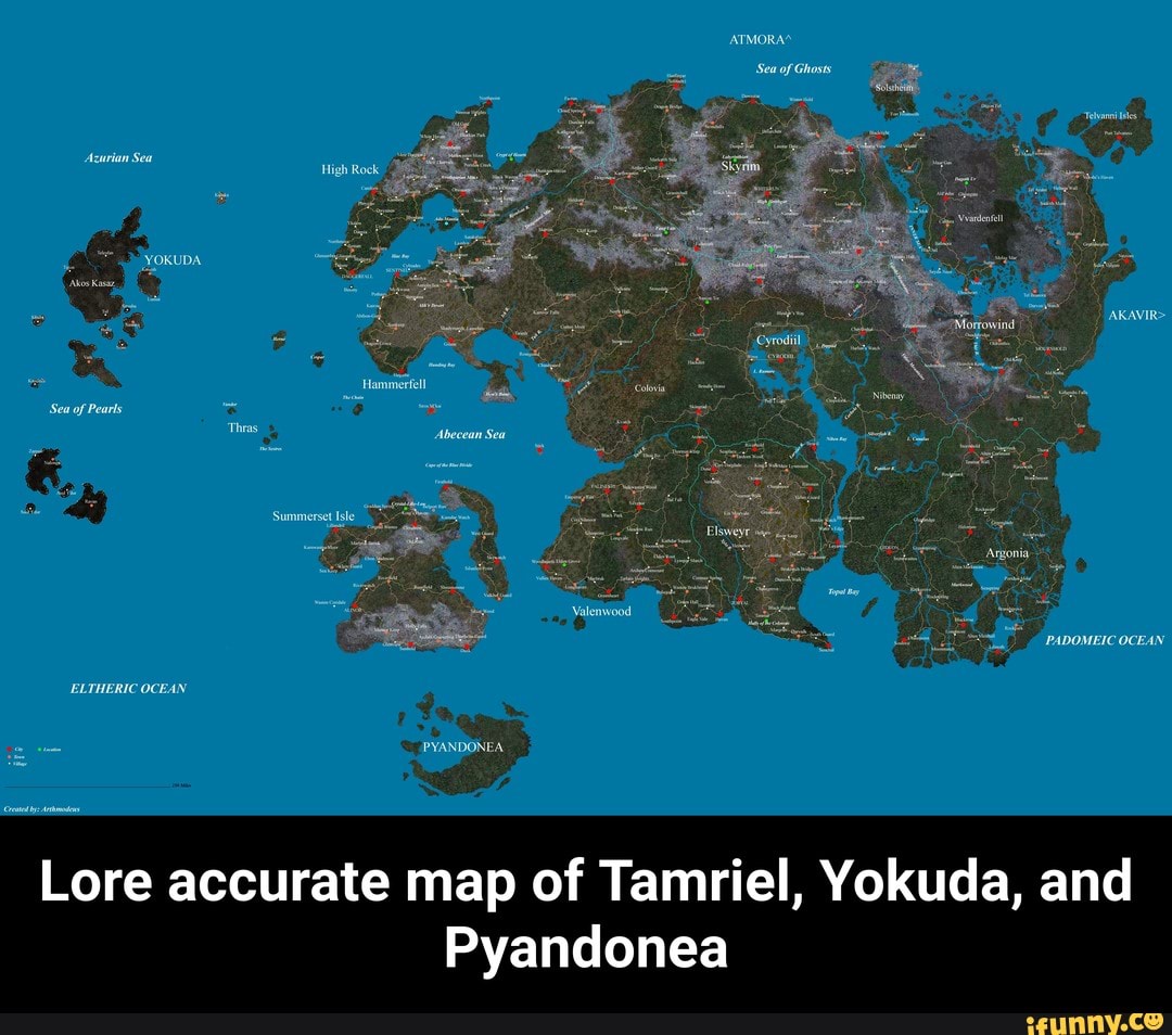 Lore accurate map of Tamriel, Yokuda, and Pyandonea - Lore accurate map ...
