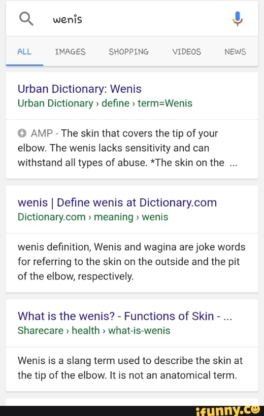 ALL IMAGES SHOPPING VIDEOS NEWS Urban Dictionary: Wenis Urban ...