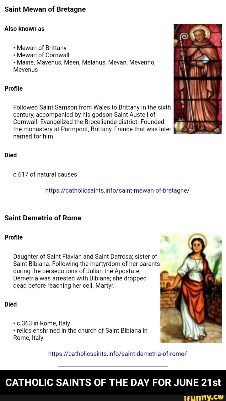 Saint Mewan of Bretagne Also known as Mewan of Brittany + Mewan of ...