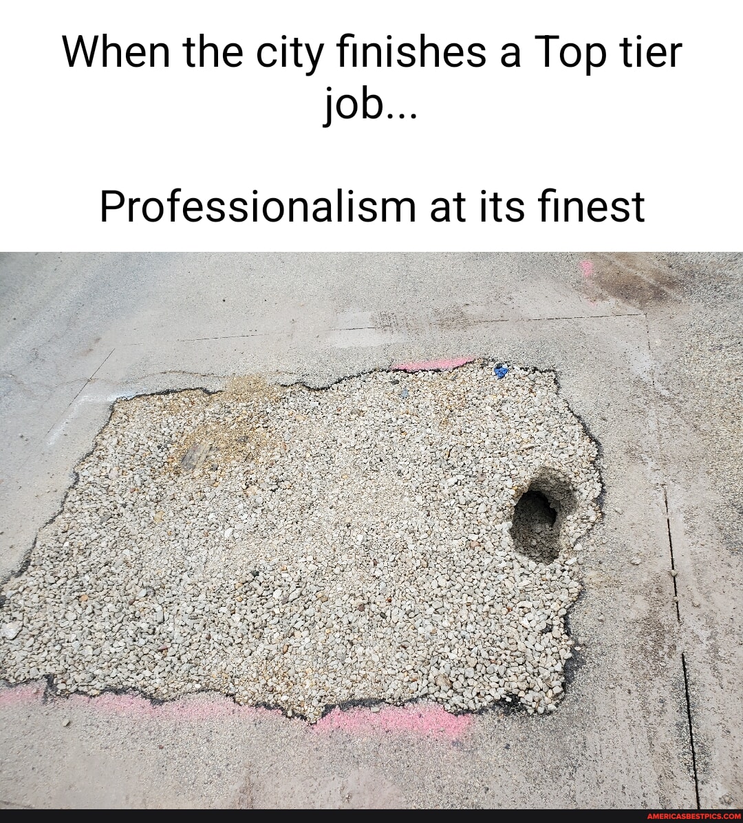 When the city finishes a Top tier job... Professionalism at its finest ...