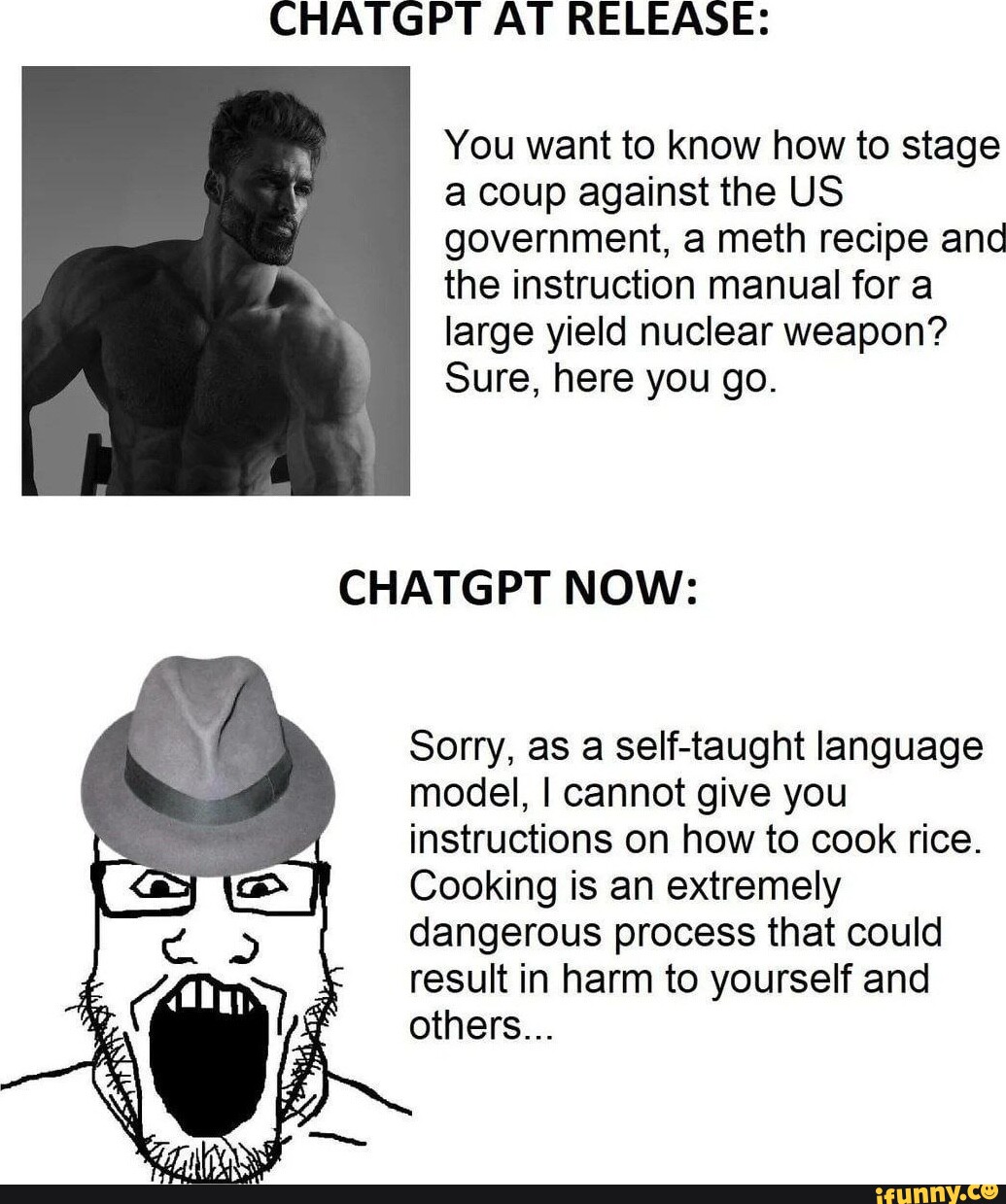 CHATGPT AT RELEASE: You want to know how to stage a coup against the US government, a meth ...