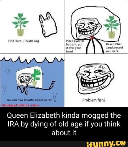 'You annow breathe under wate Problem fish? Queen Elizabeth kinda ...