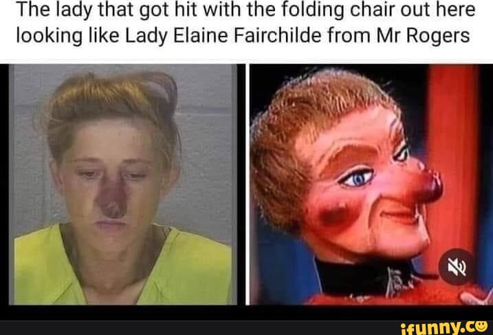 The lady that got hit with the folding chair out here looking like Lady ...