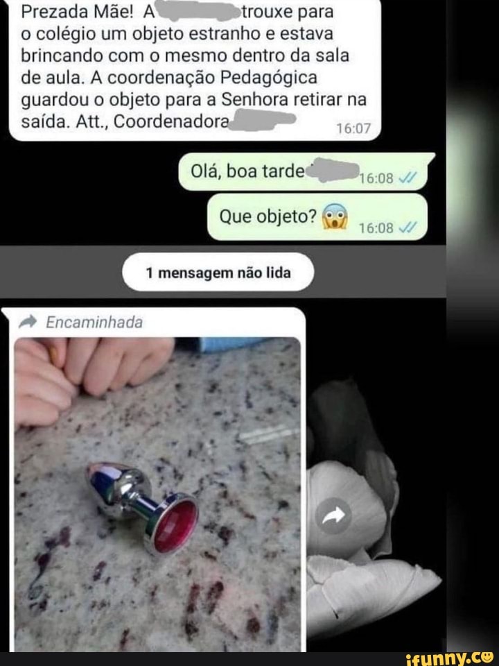 Prezada Mãe! A trouxe para o colégio um objeto estranho e estava ...