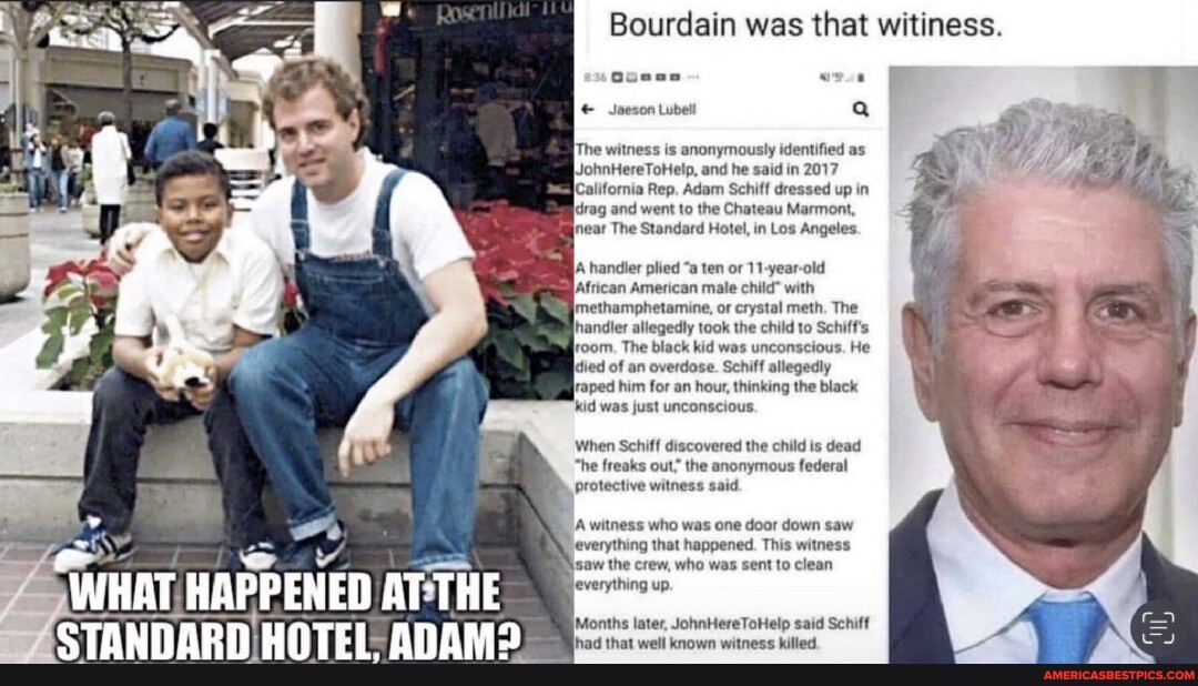 Bourdain was that witiness. Jaeson Lubell The witness is anonymously ...