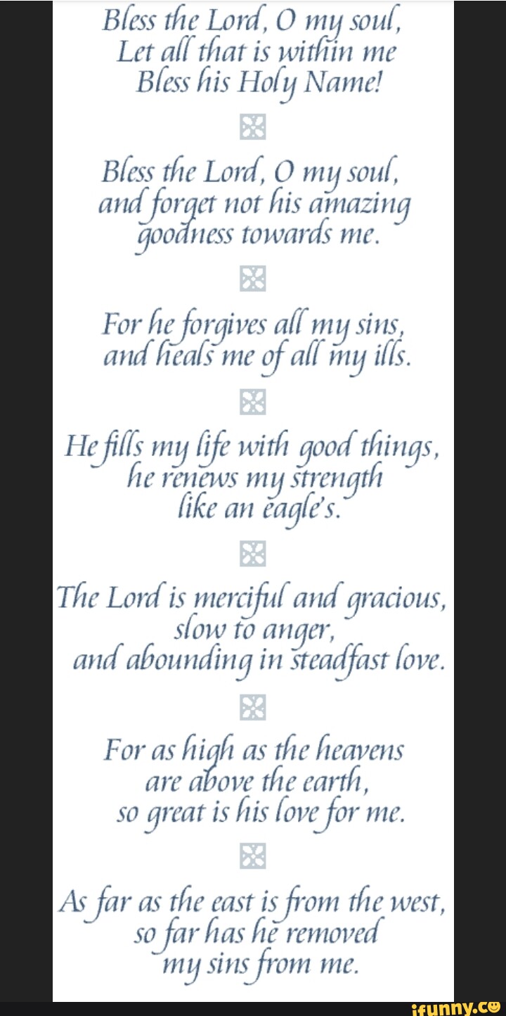 Bless The Lord Oh My Soul Lyrics