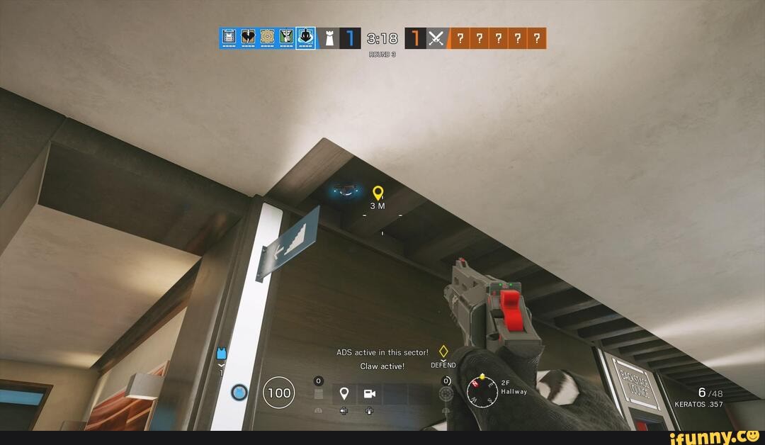 ROUND ADS active in this sector! Claw active! DEFEND KERATOS .357 - iFunny