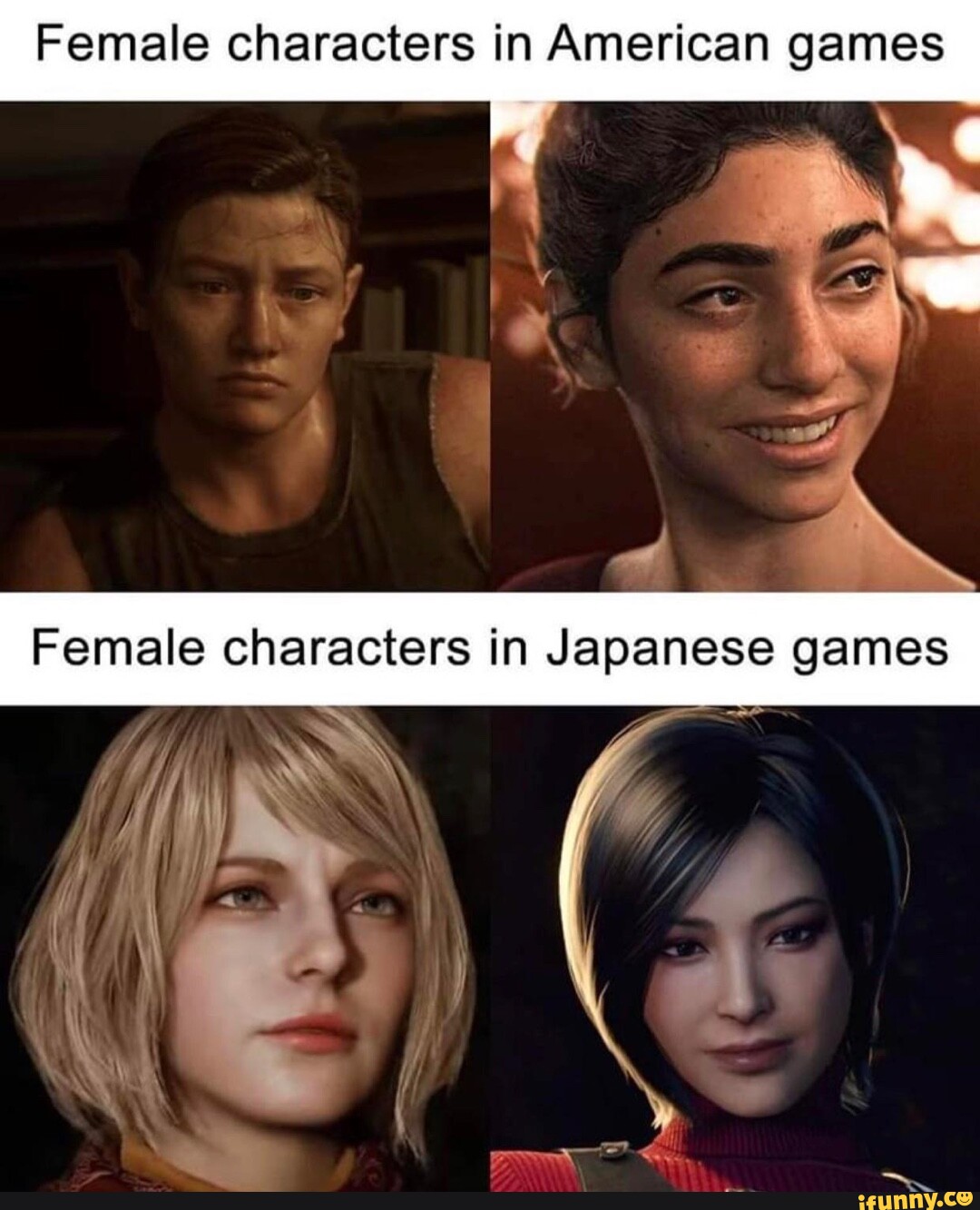 Female characters in American games Female characters in Japanese games ...