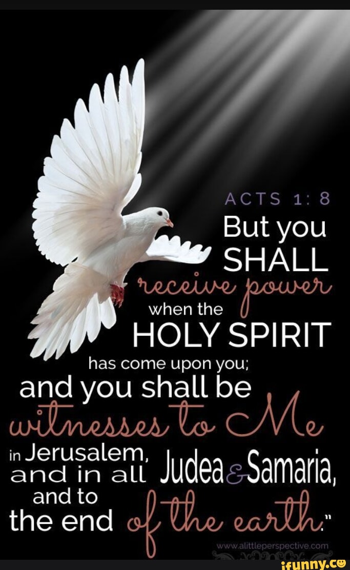 ACTS But you SHALL when the HOLY SPIRIT has come upon you; and you ...