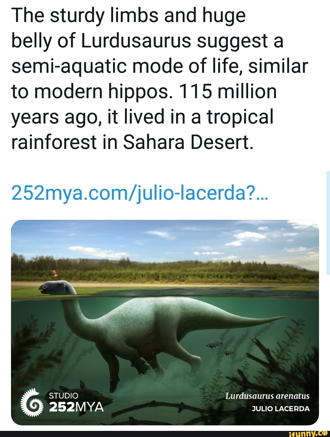 The sturdy limbs and huge belly of Lurdusaurus suggest a semi-aquatic ...