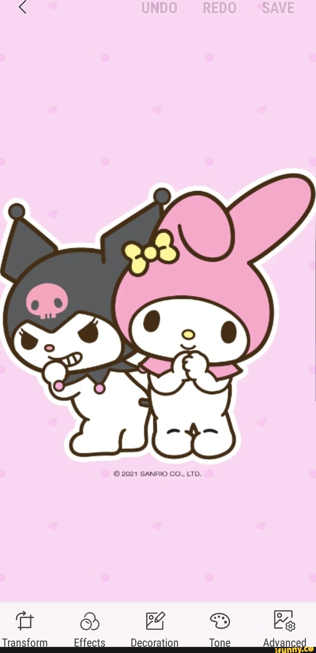 2021 SANRIO GO., LTD. Transform Effects Decoration Tone Advanced - iFunny