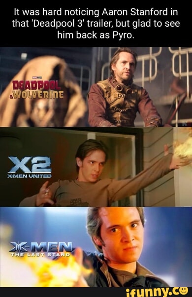 It was hard noticing Aaron Stanford in that 'Deadpool 3' trailer, but glad to see him back as ...