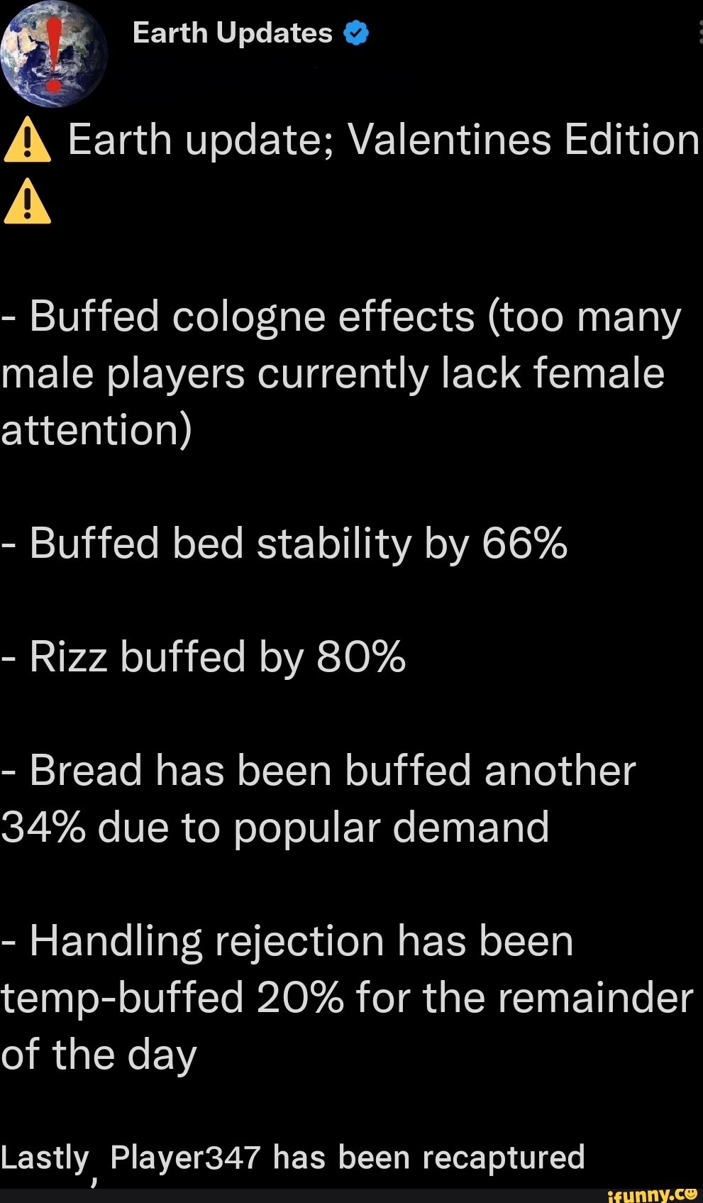 Earth Updates @ A Earth update; Valentines Edition - Buffed cologne ...