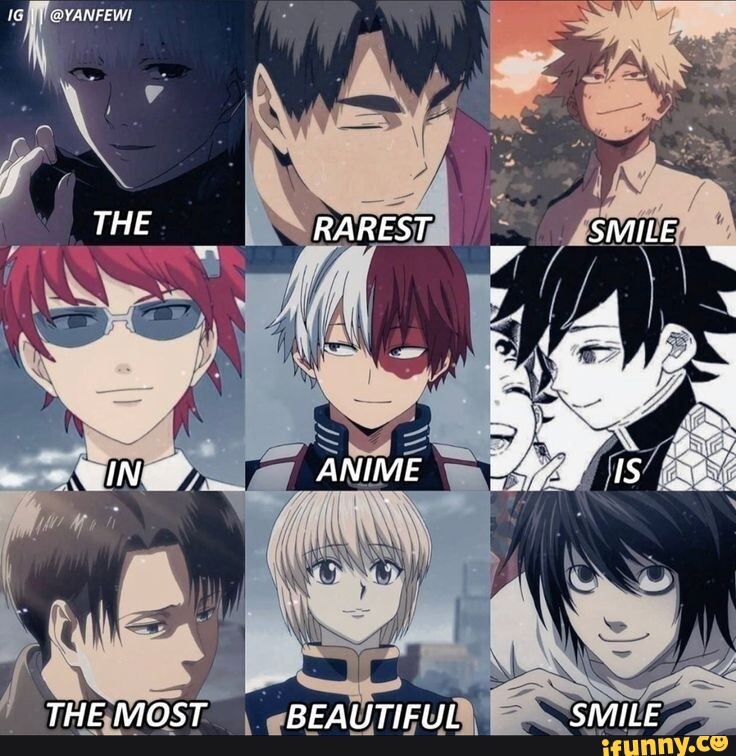 IG I THE RAREST SMILE IN ANIME THE MOST BEAUTIFUL SMILE - iFunny