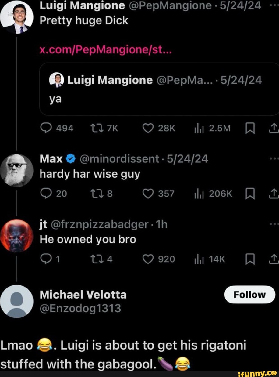Luigi Mangione @PepMangione - Pretty huge Dick Luigi Mangione @PepMa ...