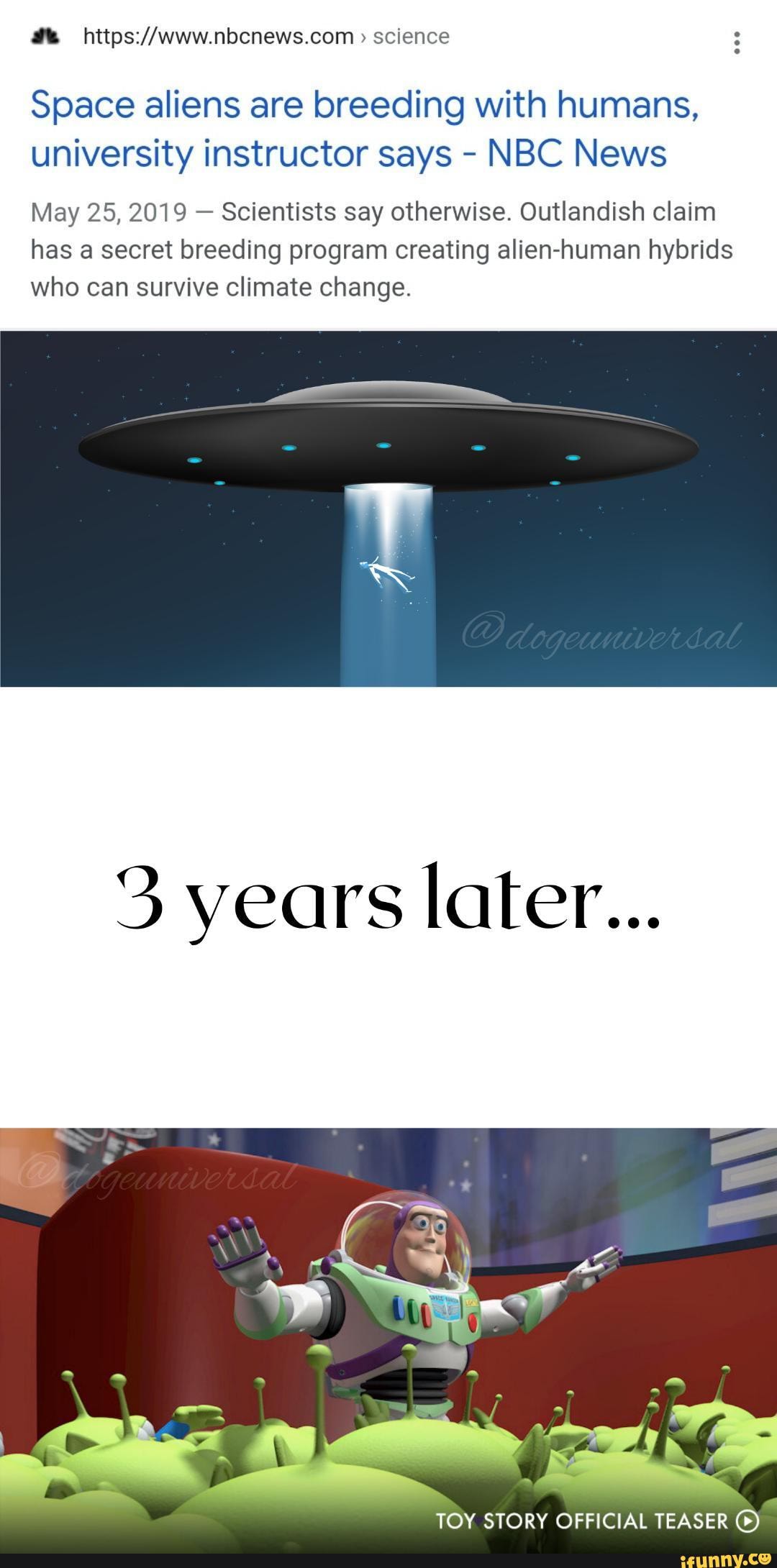 Science Space aliens are breeding with humans, university instructor ...