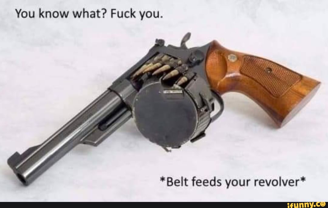 Run. - You know what? Fuck you. *Belt feeds your revolver* - iFunny