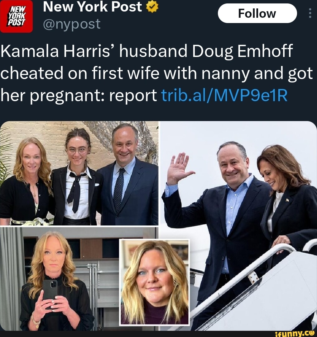 New York Post YORK @nypost Kamala Harris' husband Doug Emhoff cheated ...