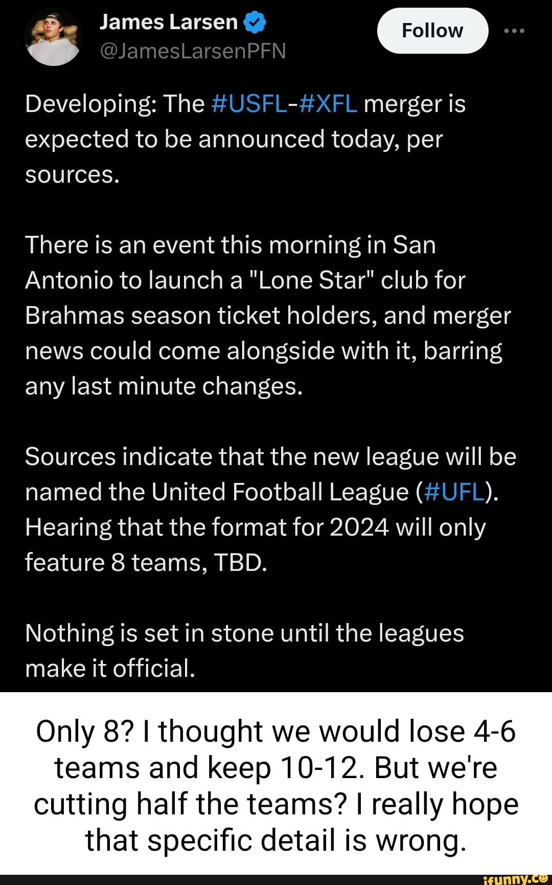 James Larsen Y) Follow Developing: The I merger is expected to be ...