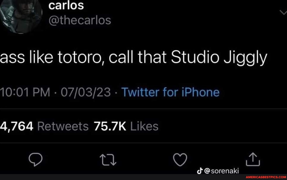 Car ass like totoro, call that Studio Jiggly PM - - Twitter for iPhone ...