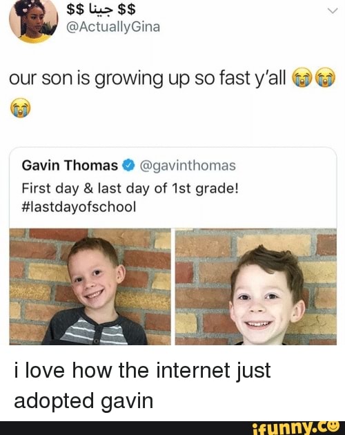 @ActuallyGina our son is growing up so fast y'all Gavin Thomas @gavinthomas First day & last day ...
